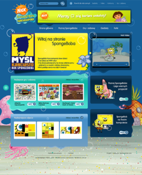 Urodzinowa strona SpongeBoba - agencja interaktywna zjednoczenie.com
